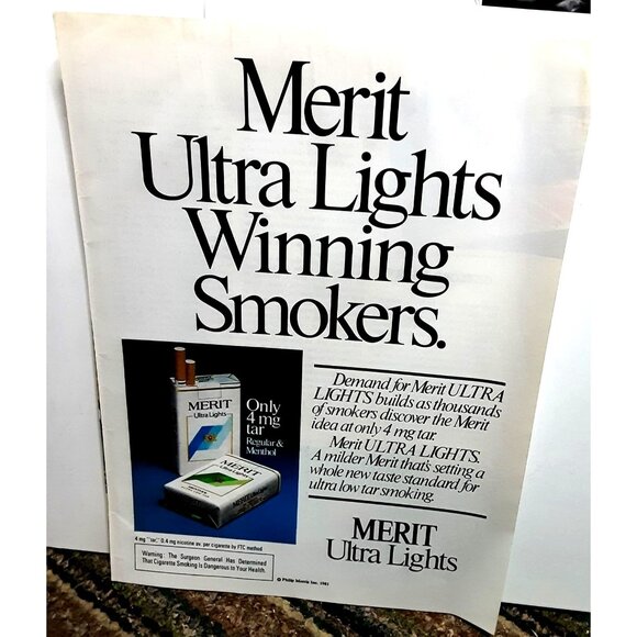 American Vintage | Wall Decor | 981 Merit Ultra Light Cigarettes ...